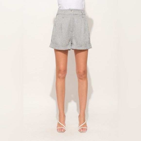 And The Why | Shorts | And The Why Pin Striped High Waist Rolled Shorts ...